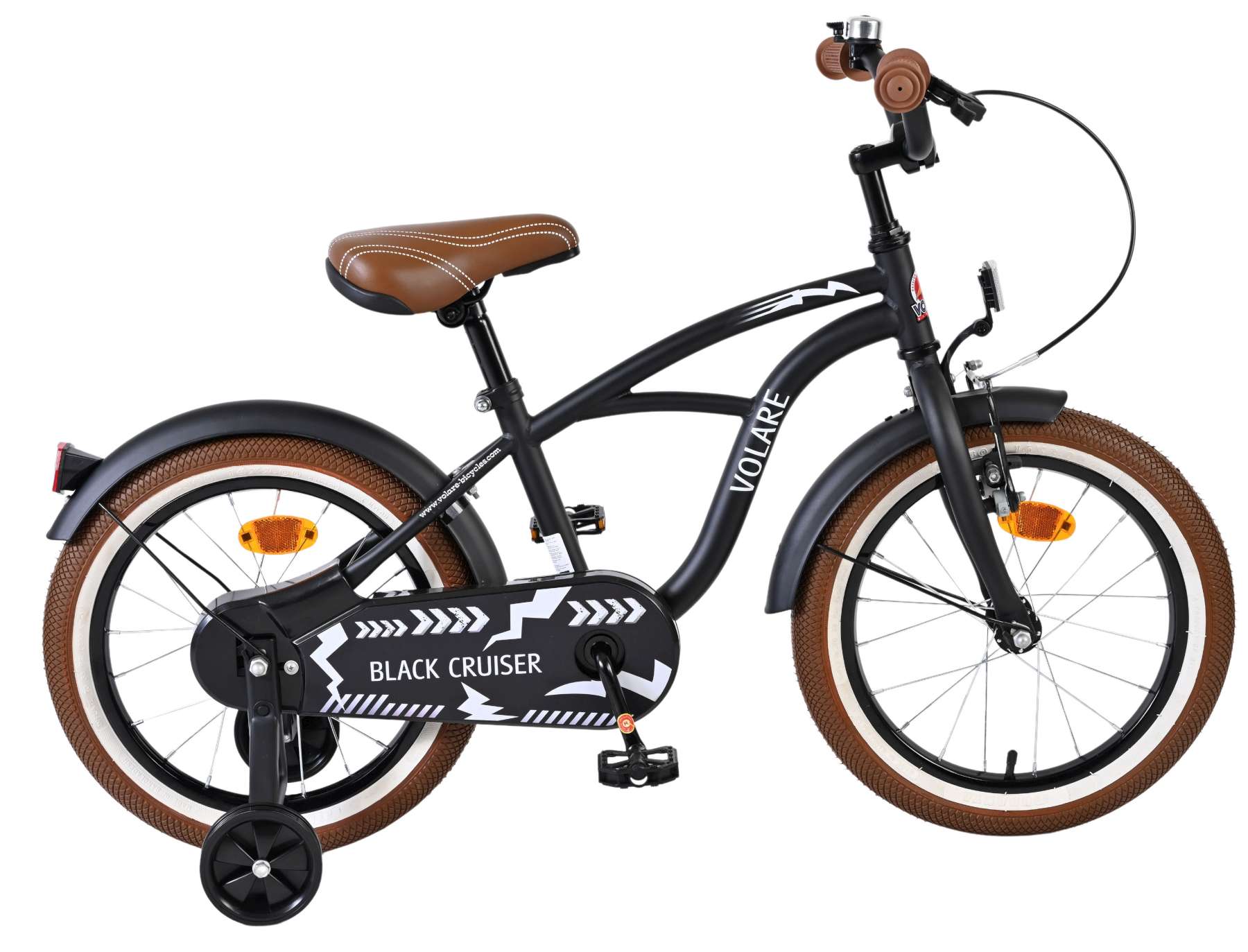 Volare Black Cruiser Children's Bicycle - Boys - 16 inch - Black