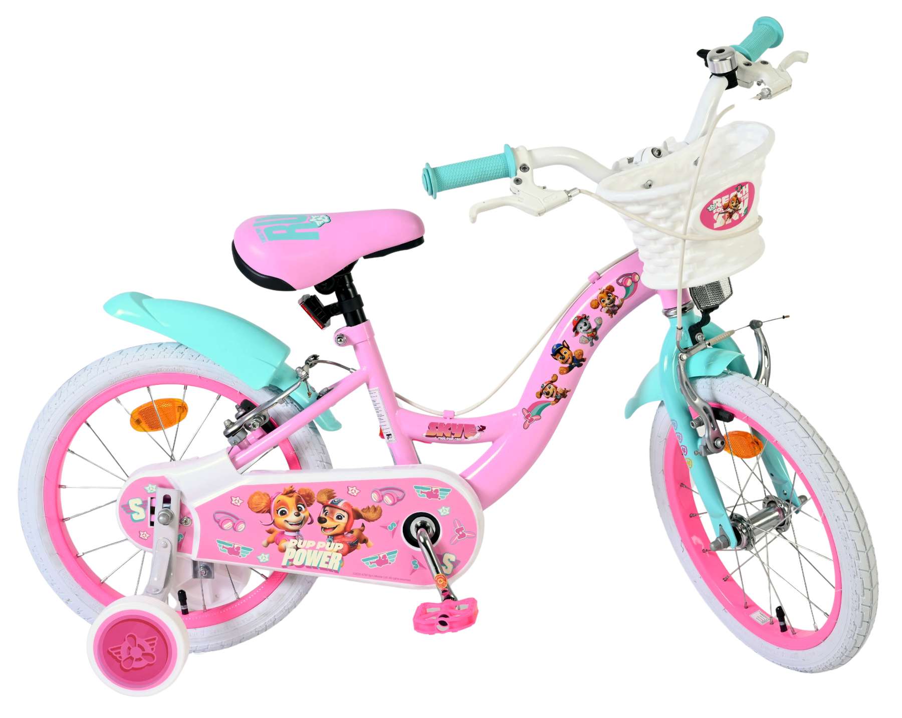 Paw Patrol Kinderfiets - Meisjes - 16 inch - Roze - Twee handremmen ...