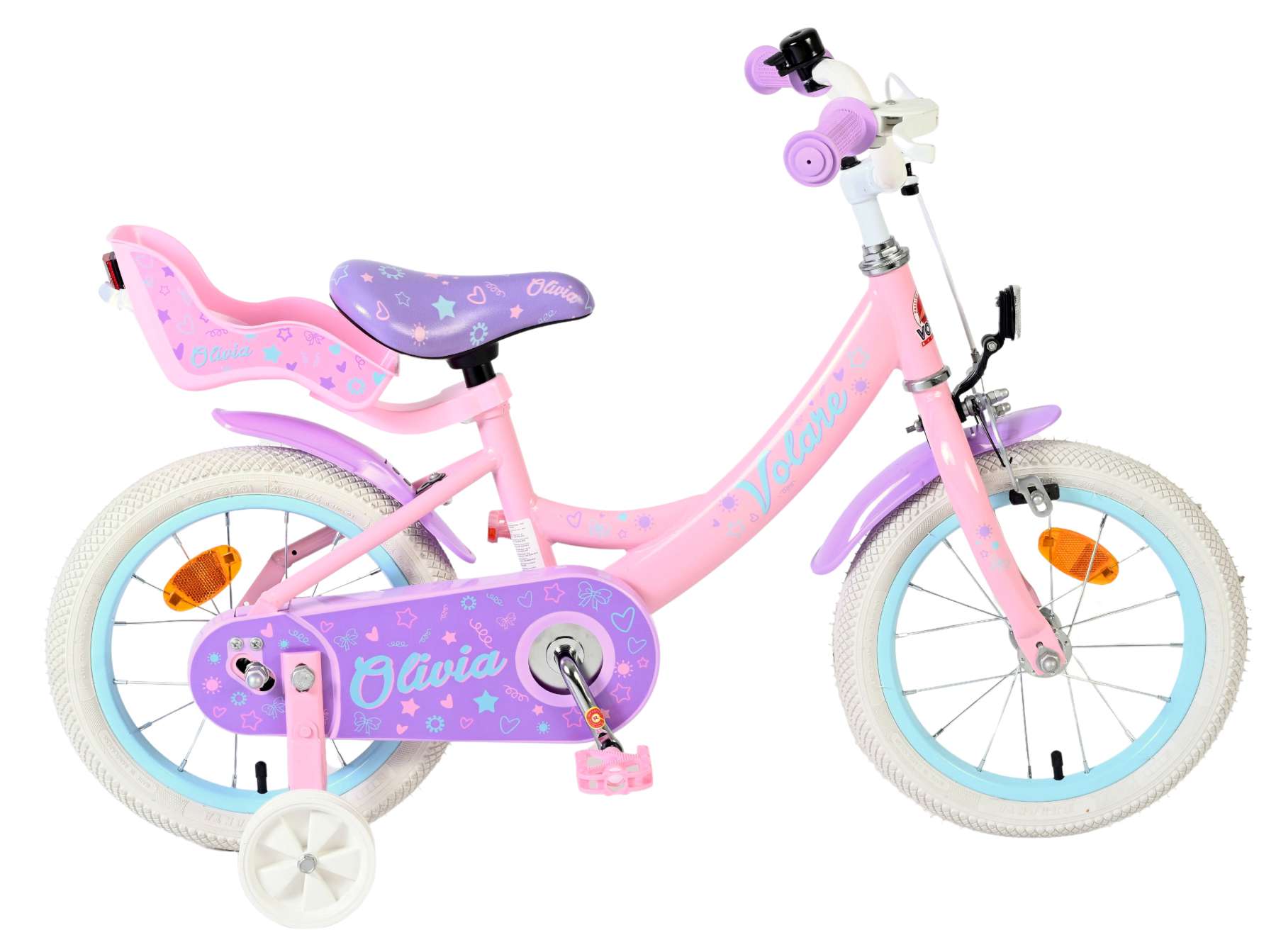 Volare Olivia Children's Bicycle - Girls - 14 inch - Pink