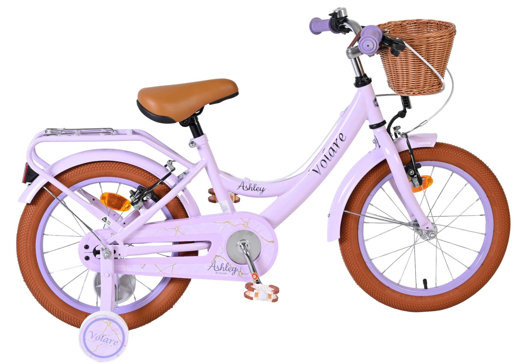 Volare Ashley Children's Bicycle - Girls - 16 inch - Purple - Two Hand ...