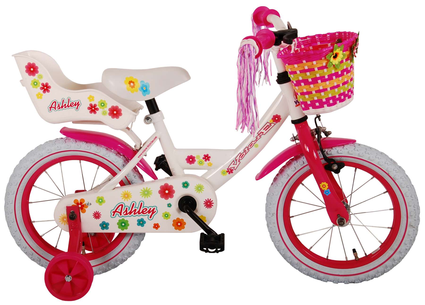 Volare Ashley Children's Bicycle - Girls - 14 inch - White - 95% assembled