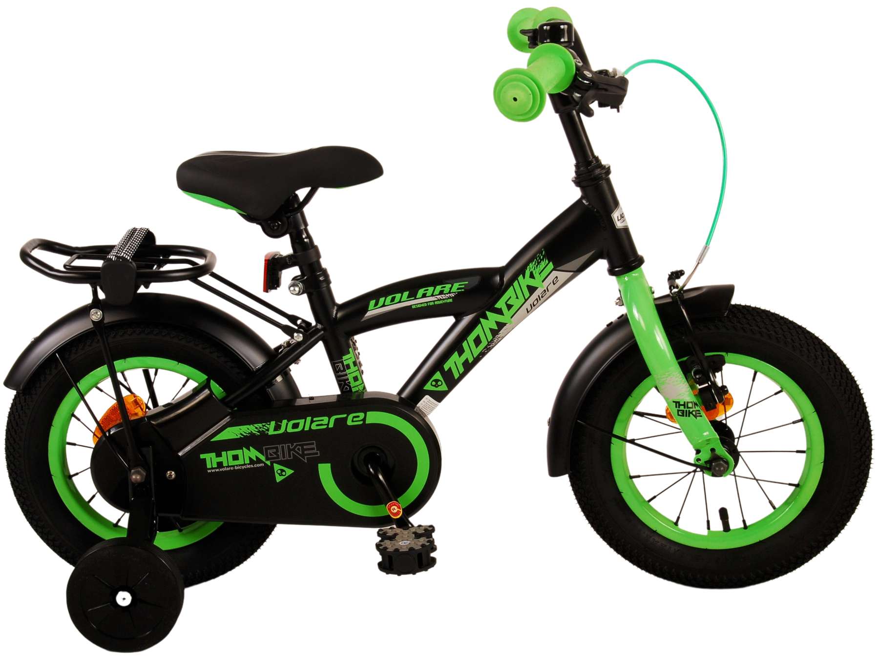 Volare Thombike Children's Bicycle - Boys - 12 inch - Black Green