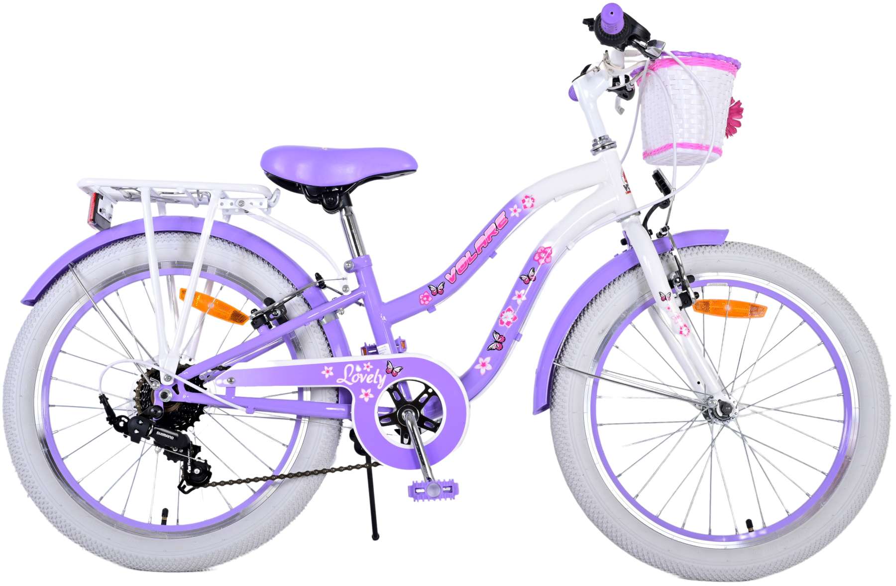 Volare Lovely Children's Bicycle - Girls - 20 inch - Purple - 6 gears