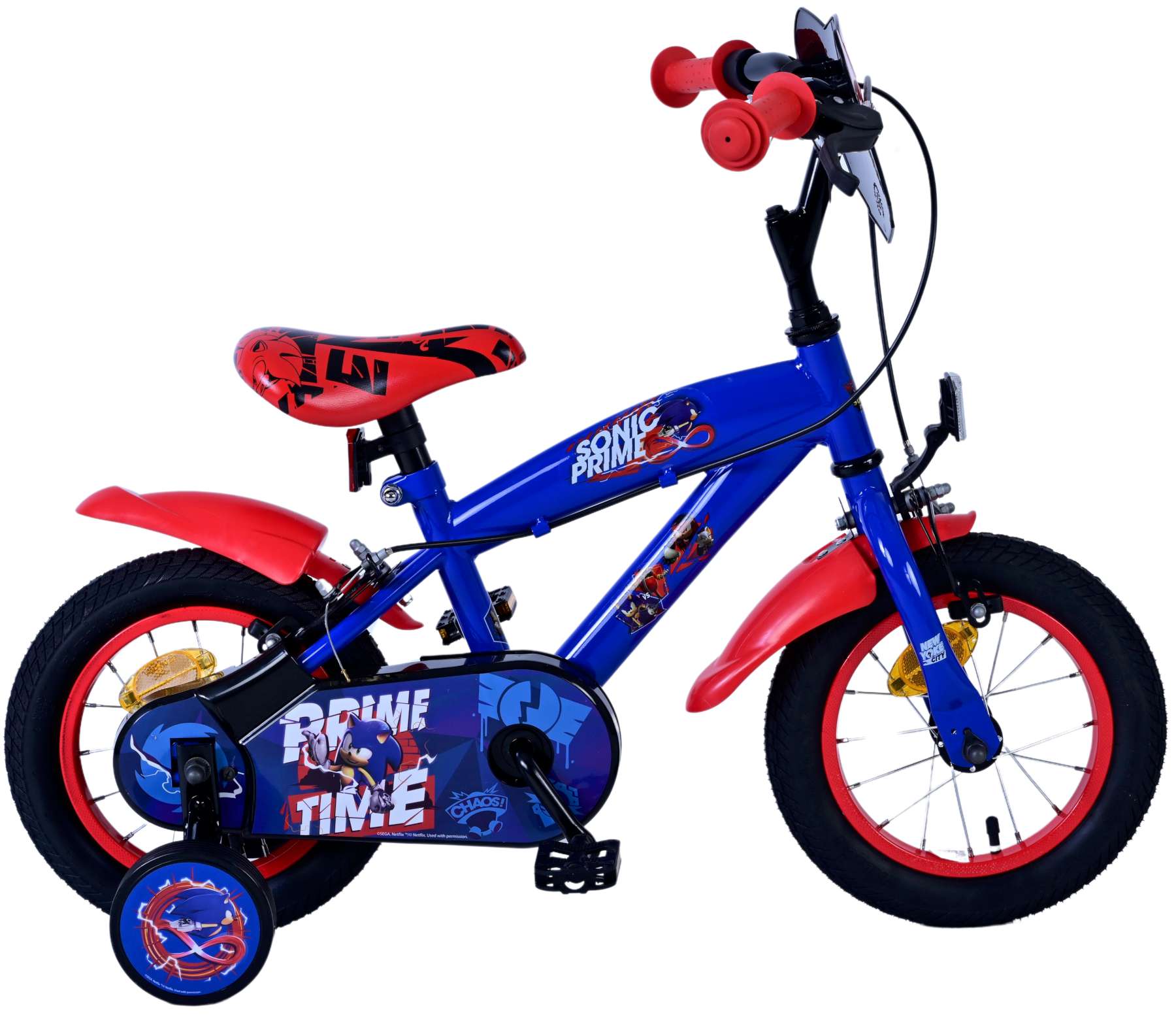 Sonic Prime Children's Bicycle - Boys - 12 inch - Blue Red - Two hand ...