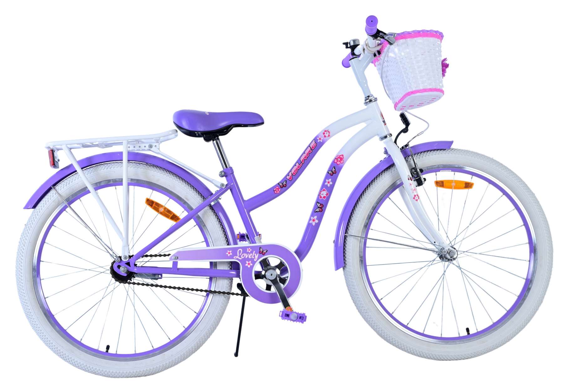 Volare Lovely Children's Bicycle - Girls - 24 inch - Purple