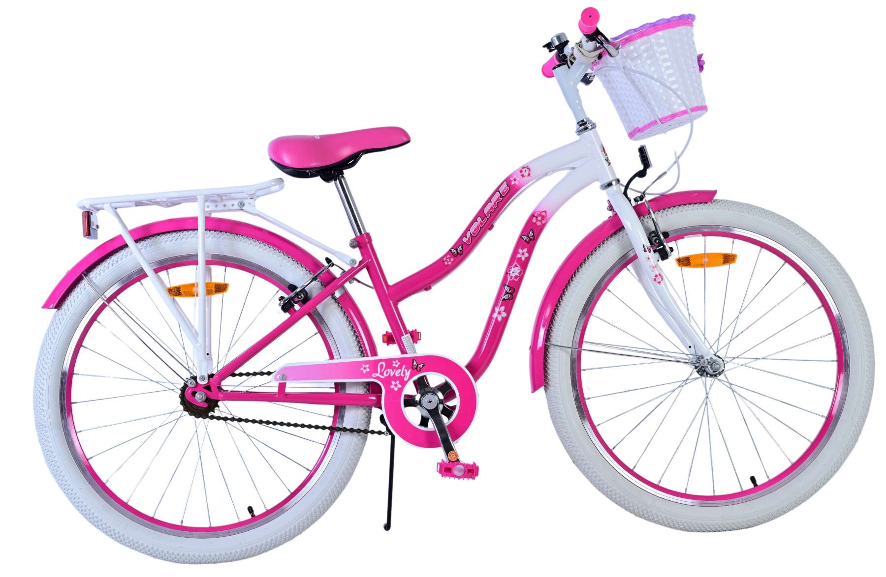 Volare Lovely Children's Bicycle - Girls - 24 inch - Pink - Two hand brakes