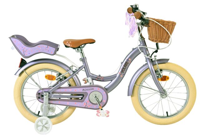 Volare Blossom Children's Bicycle - Girls - 16 inch - Purple - Two Hand ...